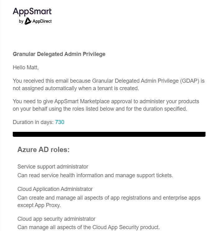 Microsoft GDAP – AppDirect Support